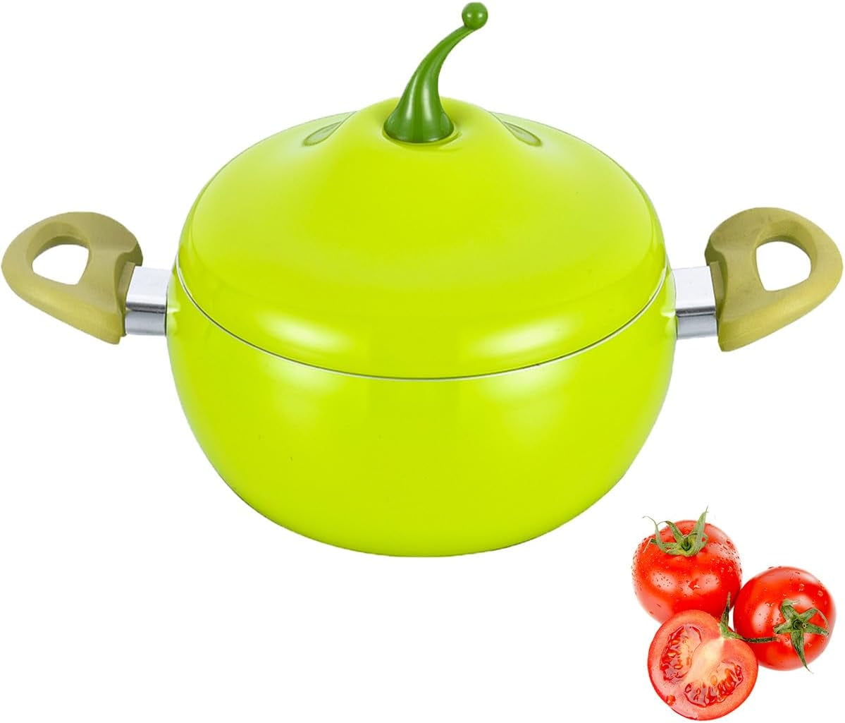Enamel Cast Iron Stock Pot Tomato Cocotte, Fruit Shaped Pan, Multifunction Cooking Pot with ...