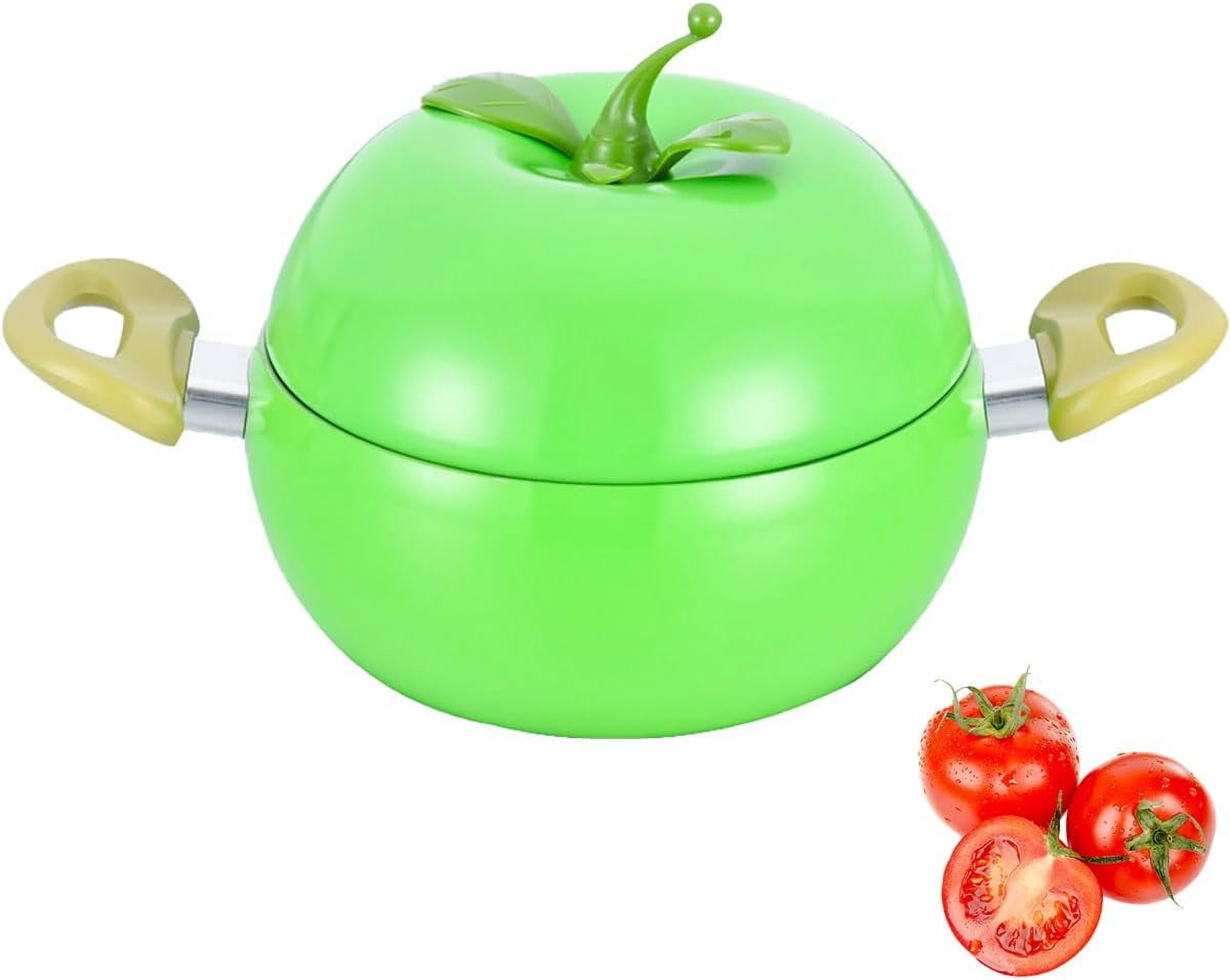 Enamel Cast Iron Stock Pot Tomato Cocotte, Fruit Shaped Pan, Multifunction Cooking Pot with ...
