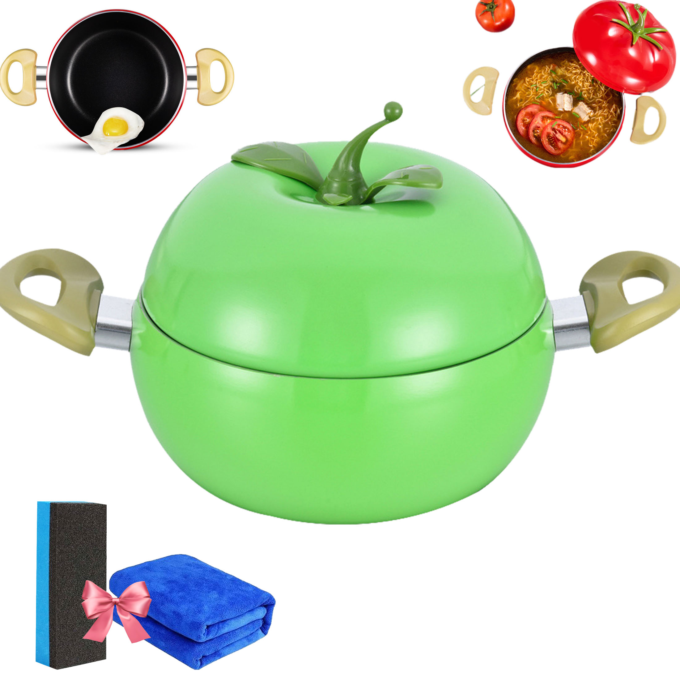 Enamel Cast Iron Stock Pot Tomato Cocotte, Nonstick Soup Pot Pasta Can ...