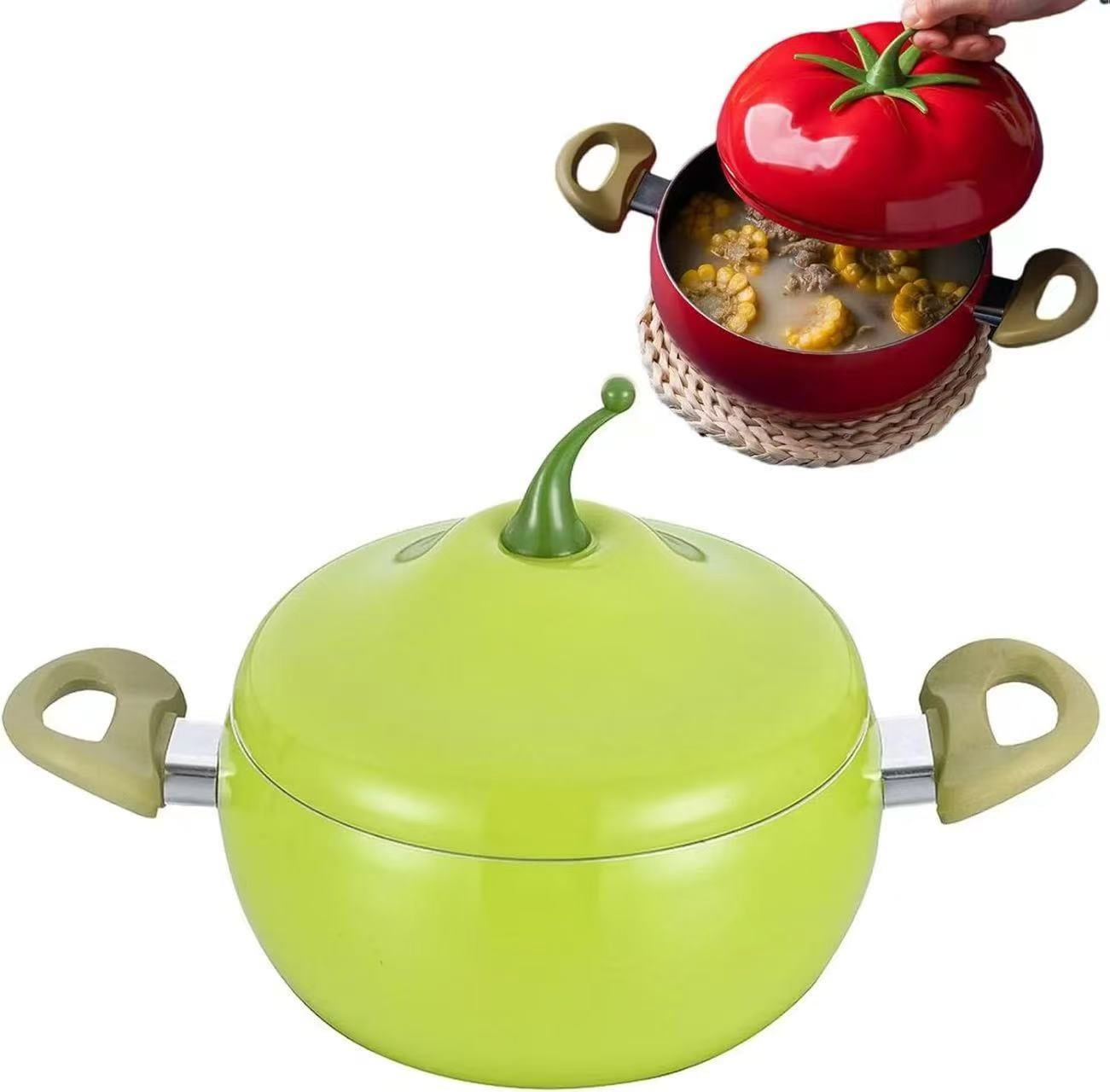 Enamel Cast Iron Stock Pot Tomato Cocotte, Vegetable Shaped Cookware, Multifunction Cooking Pot ...