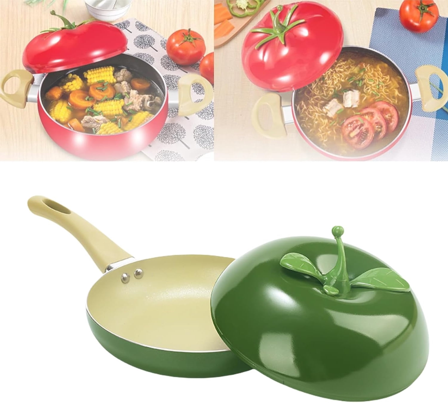 Enamel Cast Iron Tomato Cocotte, Nonstick Soup Pot Pasta Can, Cute ...
