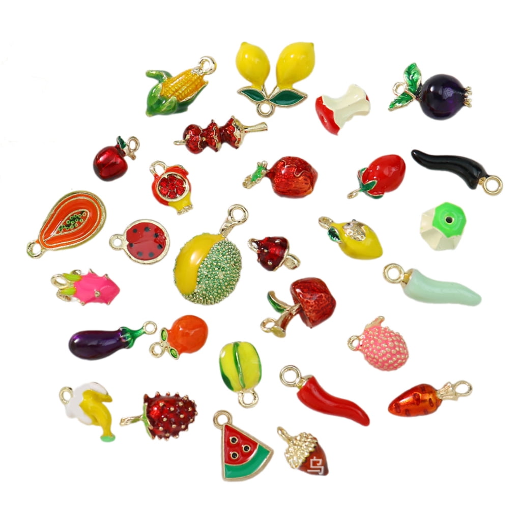 Enamel Coated Alloy Fruit Pendants for Handmade Jewelry Crafting ...