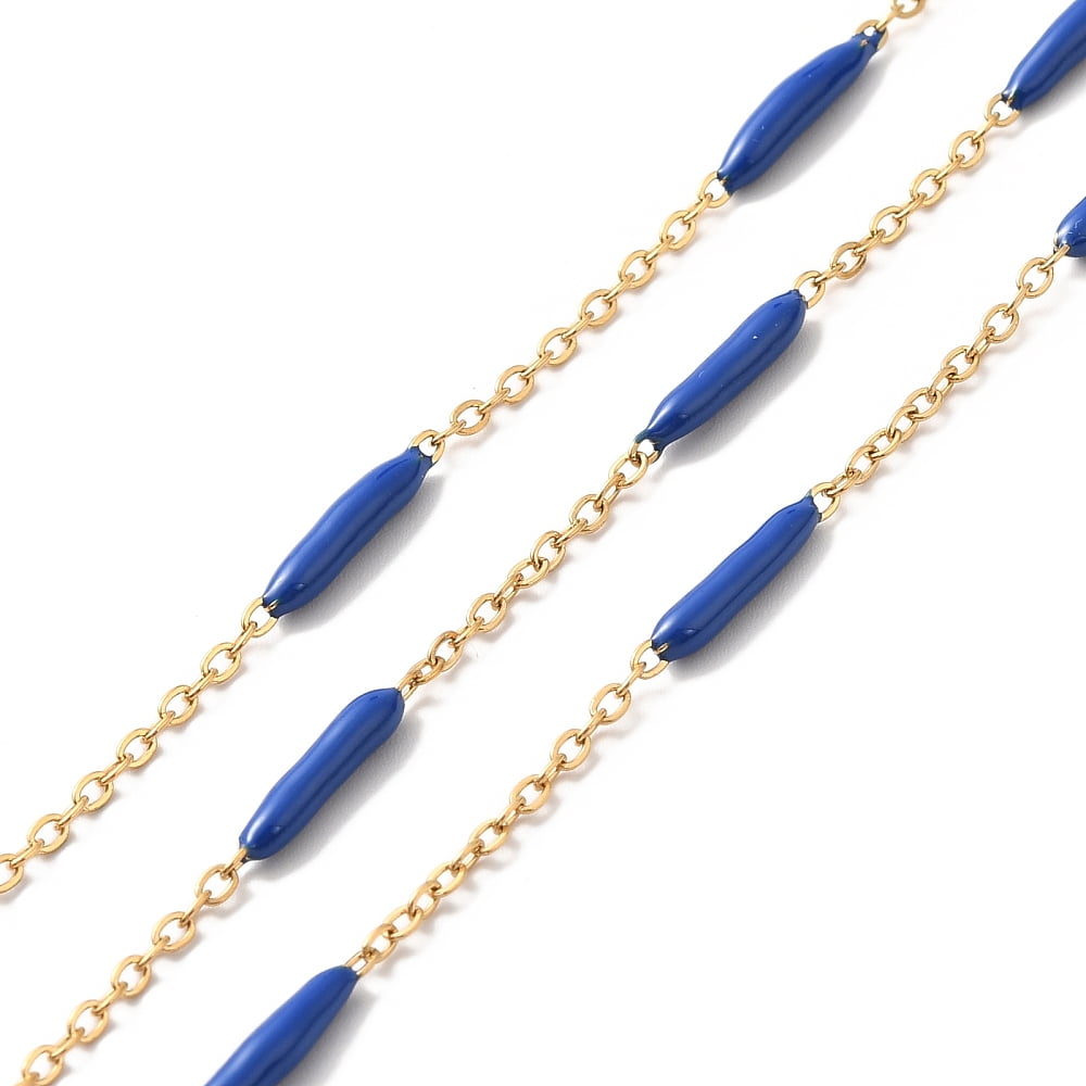 Enamel Column Link Chains with Ion Plating(IP) Golden 304 Stainless ...