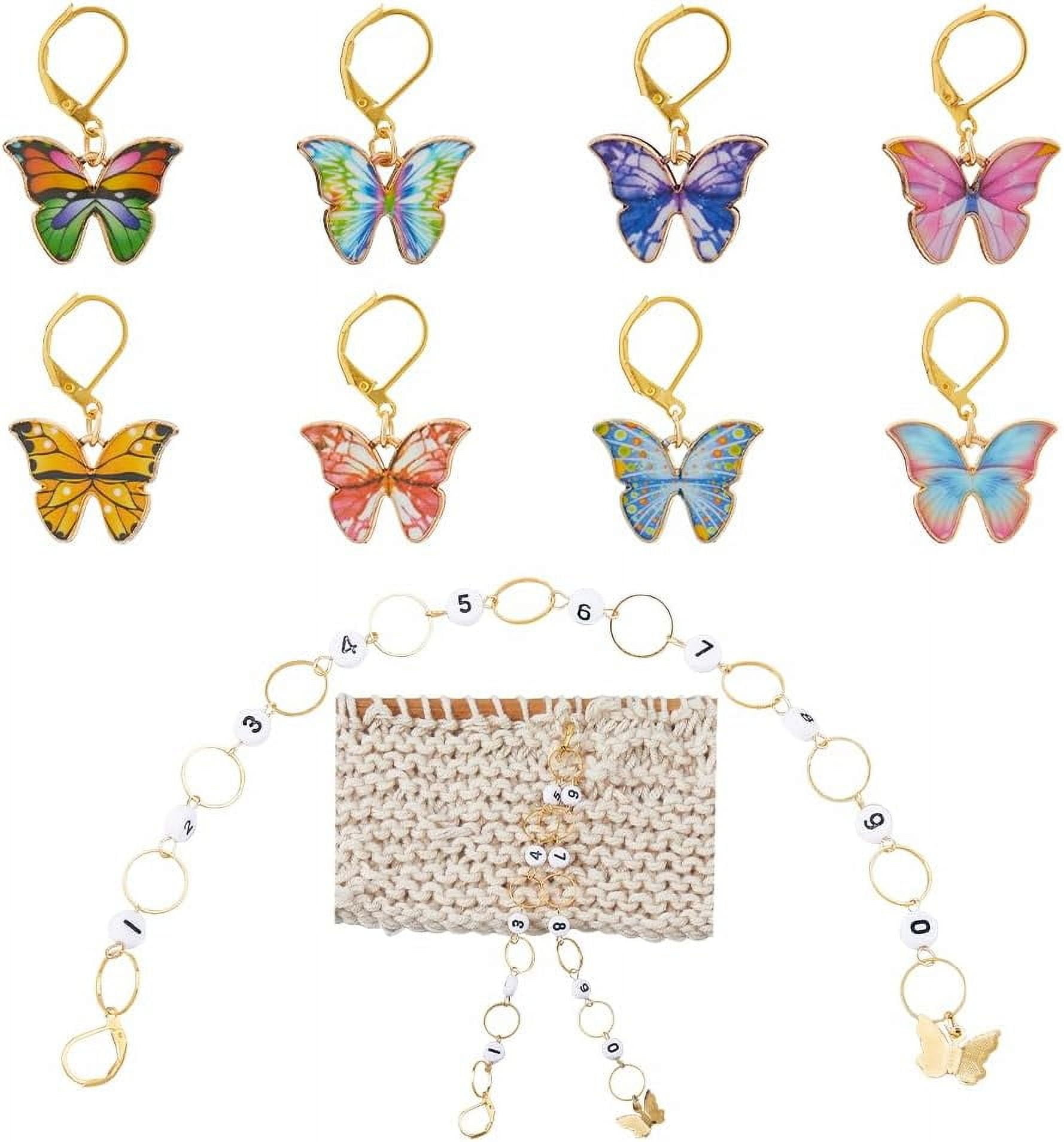 Enamel Crochet Stitch Marker Set Including 24Pcs Butterfly Stitch ...