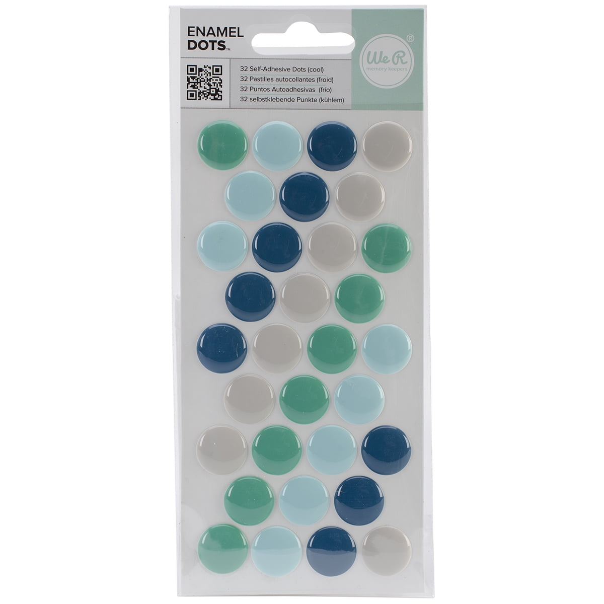 Enamel Dots & Shapes-Cool Dots, 32/Pkg, Pk 3, We R Memory Keepers ...