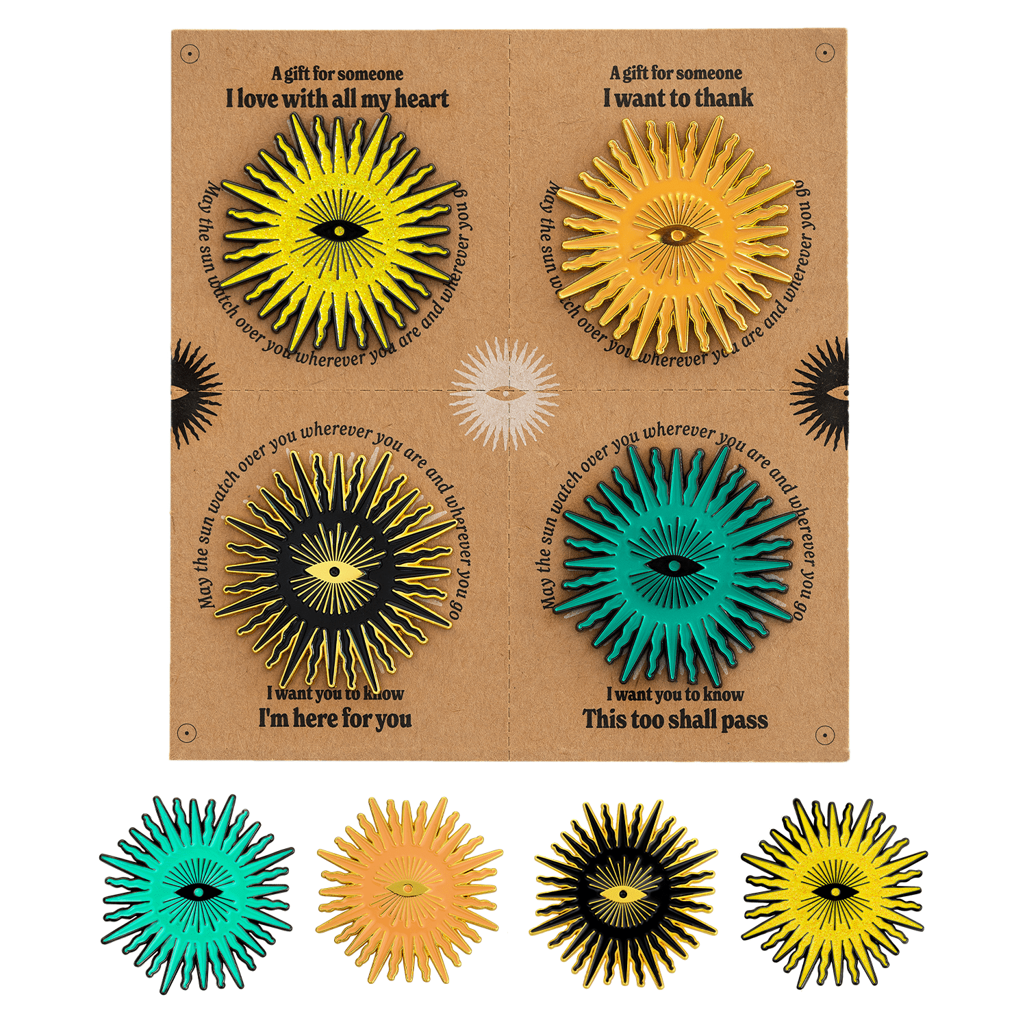 Enamel Lapel Pin Set - 4 Large Pins: Stylish and Fun Gift, Cool Pins ...