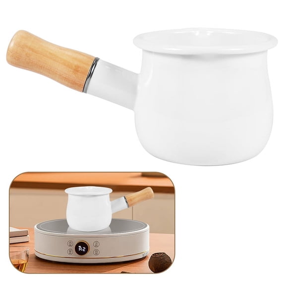 Enamel Milk Pan, Mini Butter Warmer 10cm Enamelware Saucepan Pan ...