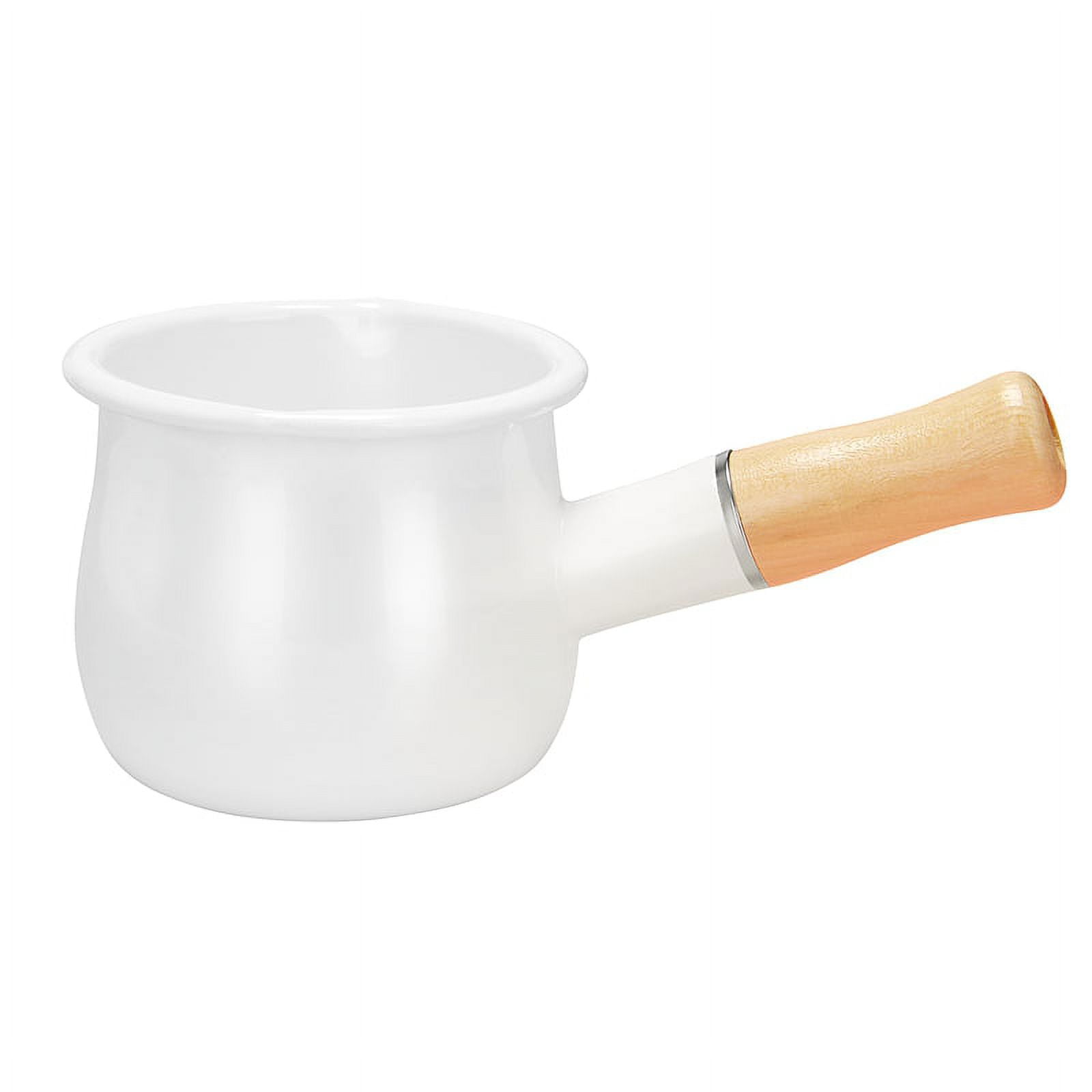 Enamel Milk Pan, Mini Butter Warmer 10cm Enamelware Saucepan Pan ...