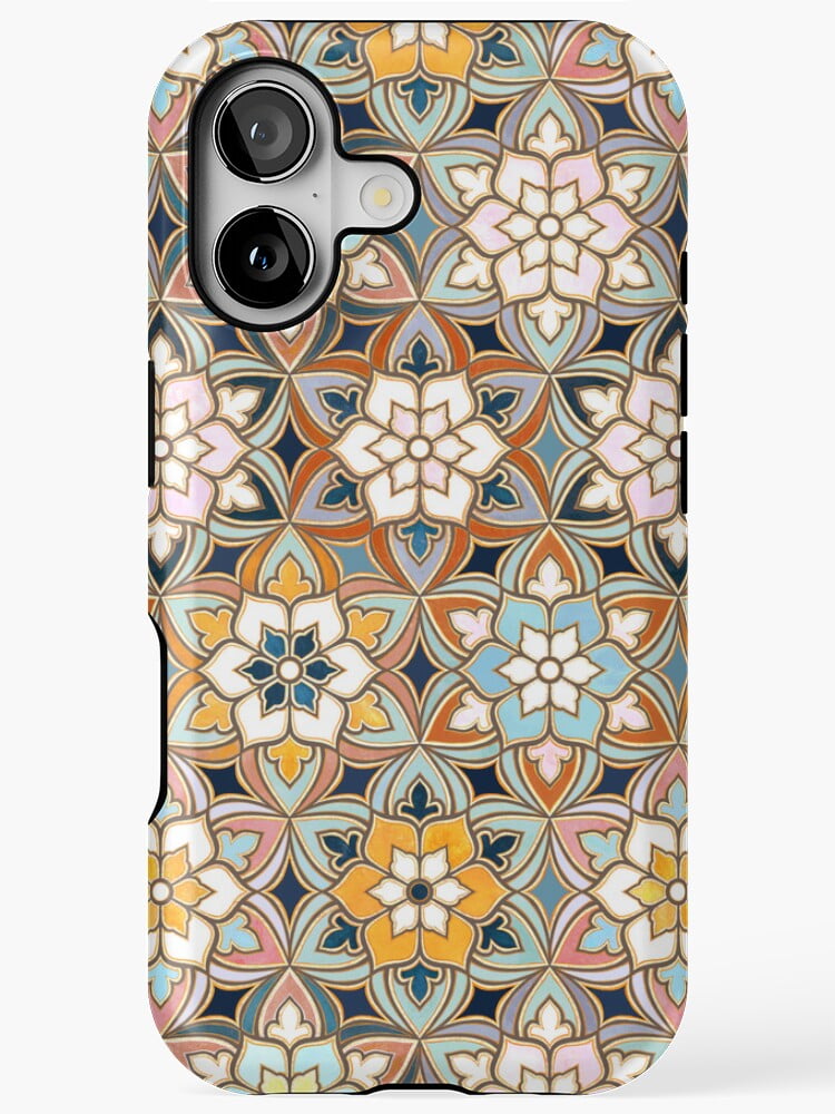 Enamel Moroccan Flower Tiles Bold Colors Style Protective and ...