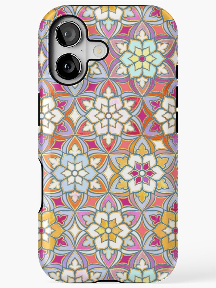 Enamel Moroccan Flower Tiles Marrakech Princess For iPhone 11-17 Pro ...