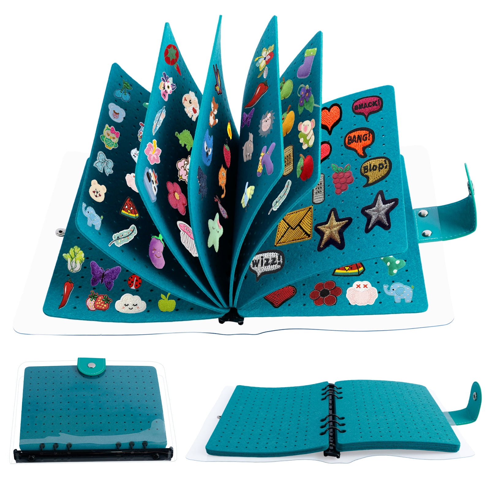 Enamel Pin Display Book with Clear PVC Cover 8 Pages Pin Book Portable ...