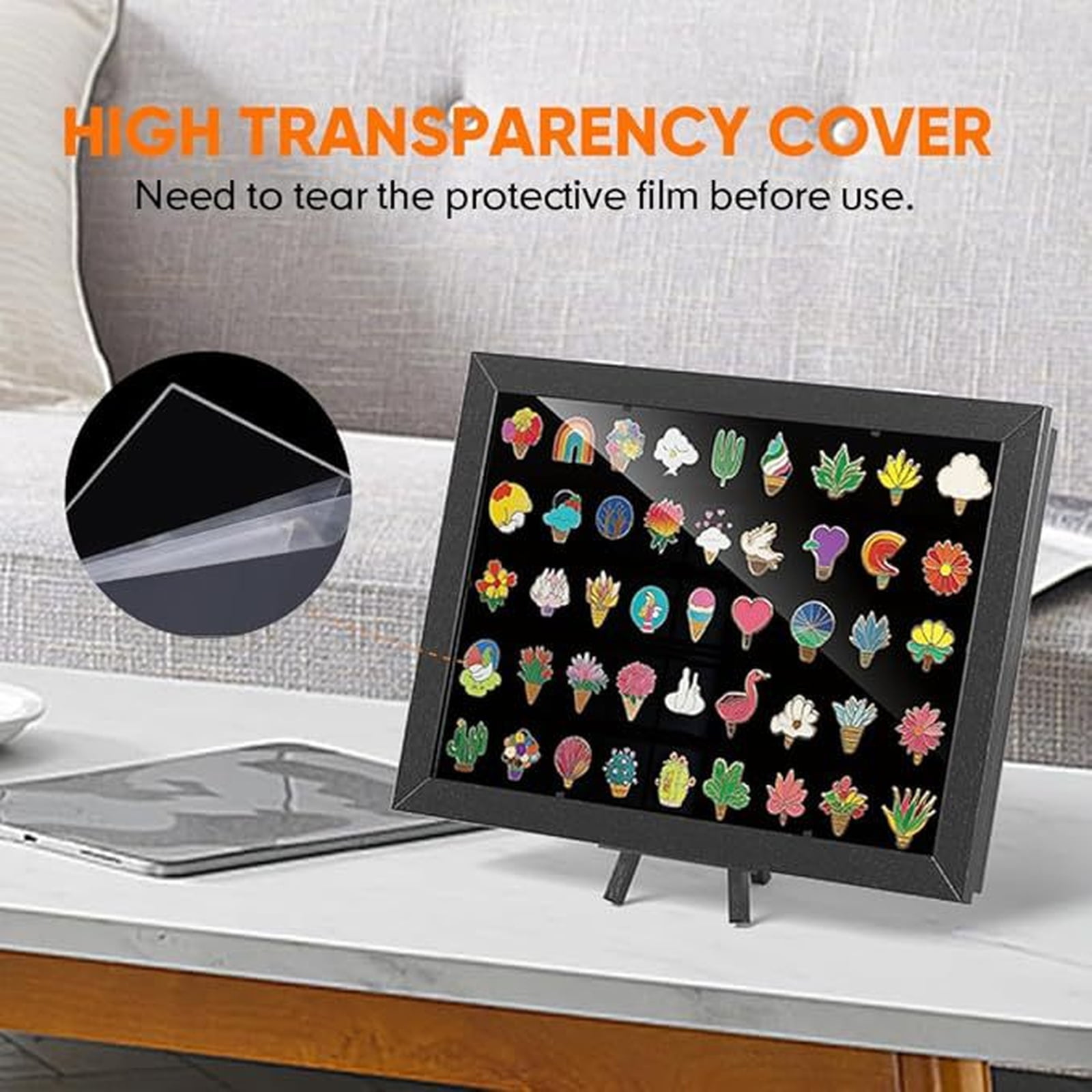 Enamel Pin Display Case - Wall & Desktop Pin Collection Showcase With ...