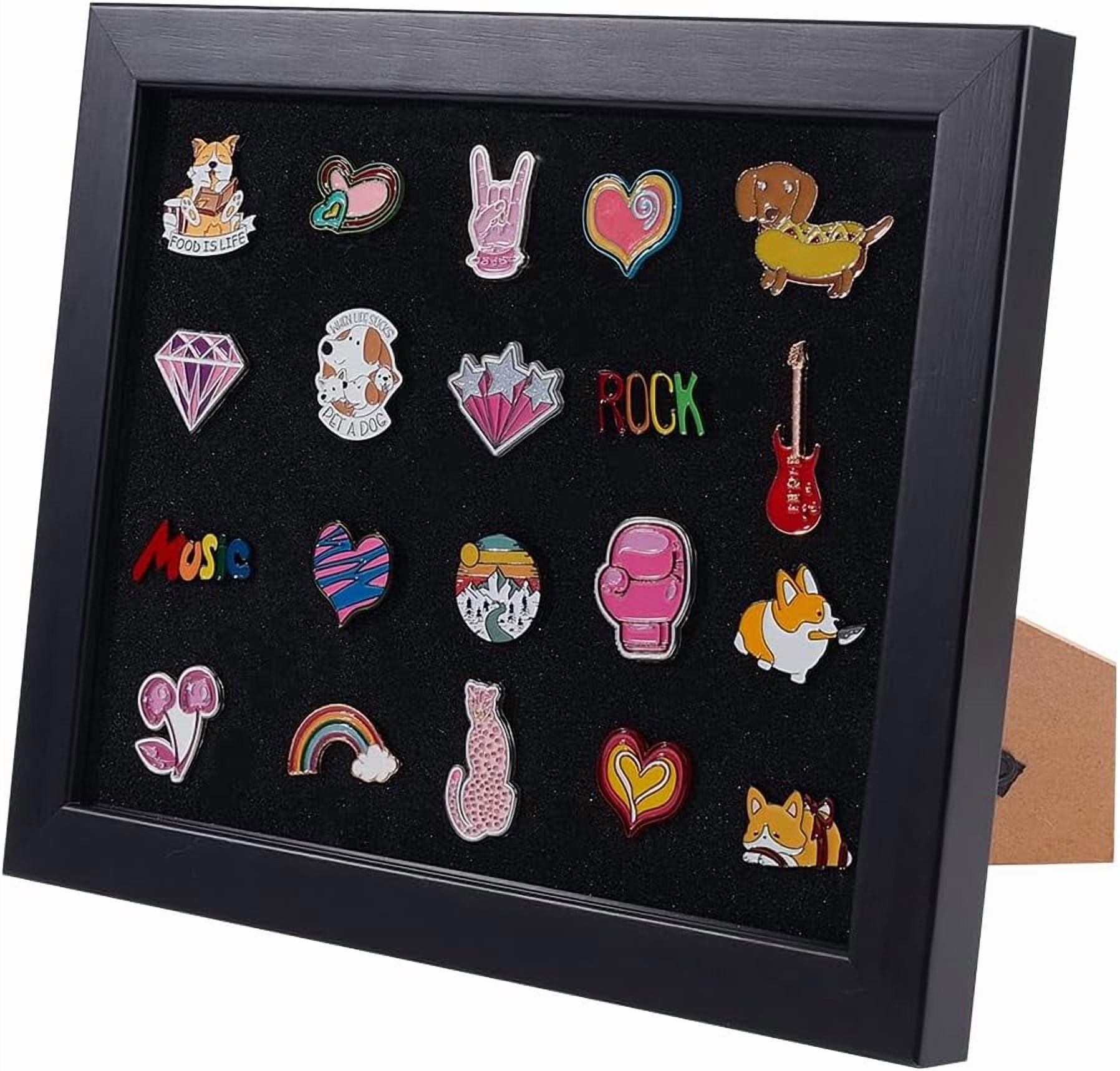 Enamel Pin Display Frame 9.1x13.2x0.8 Inch Pin Collection Display Case ...