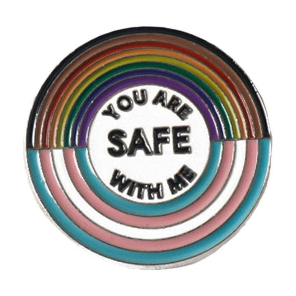 Enamel Pin You Are Safe with Me Pride Badge Butterfly Clasp H7R7 ...
