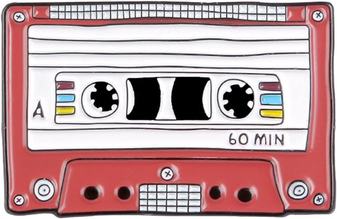 Enamel Pins Brooch, Cassette Tape Old School Analog Cassette Player ...