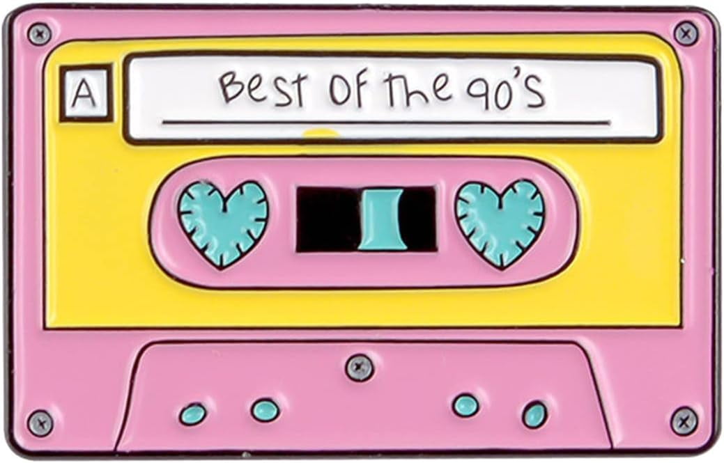 Enamel Pins Brooch, Cassette Tape Old School Analog Cassette Player ...