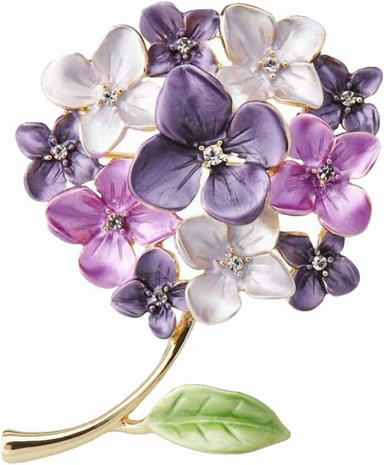 Enamel Purple Lilac Flower Brooches Women Collar Hydrangea Weddings ...