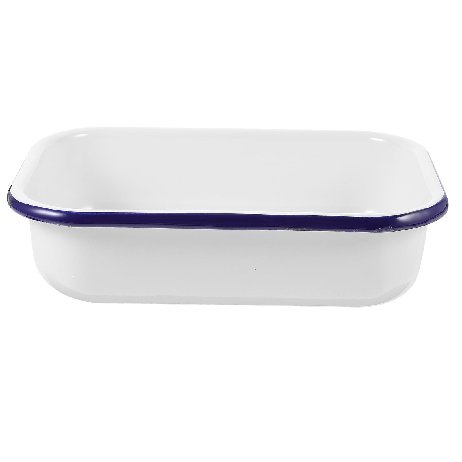 Enamel Roasting Pan Oblong Cake Pie Dish 22x16x5.5cm - Walmart.com