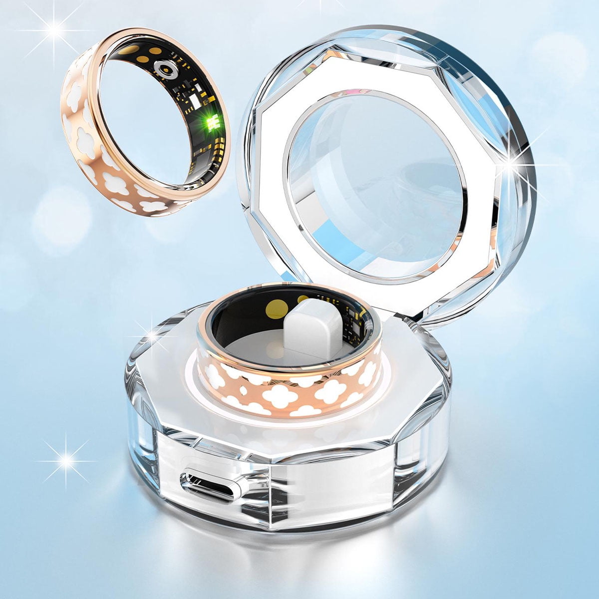 Enamel Smart Ring, Artisan-Crafted Health Tracking Band for Men & Women ...