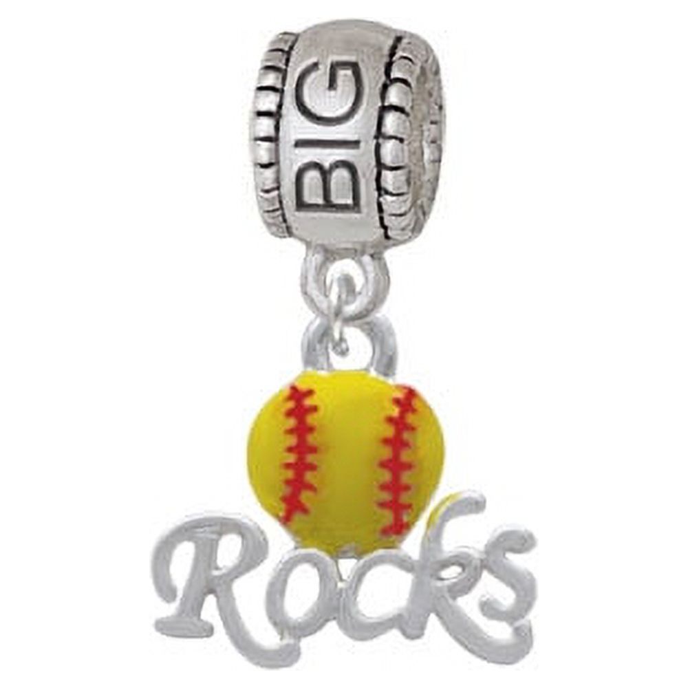 Enamel Softball ''Rocks'' - Big Sister Charm Bead - Walmart.com