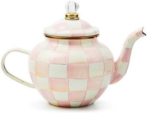 Enamel Teapot, Cute Small Teapot with Lid, 4-Cup Capacity, Blue-and ...
