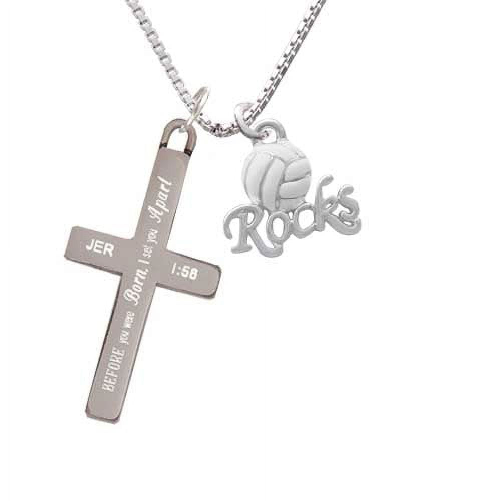 Enamel Volleyball ''Rocks'' - I Set You Apart - Cross Necklace ...