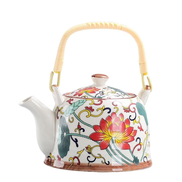 Enamel tea kettle coffee pot kettle with handle induction tea maker pot ...