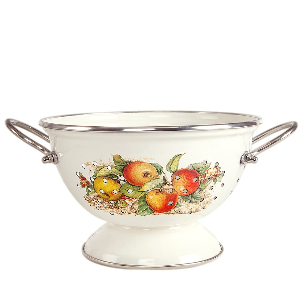 Enameled Aluminum Fine Mesh Strainer Drainer for Food Apples Enamel ...