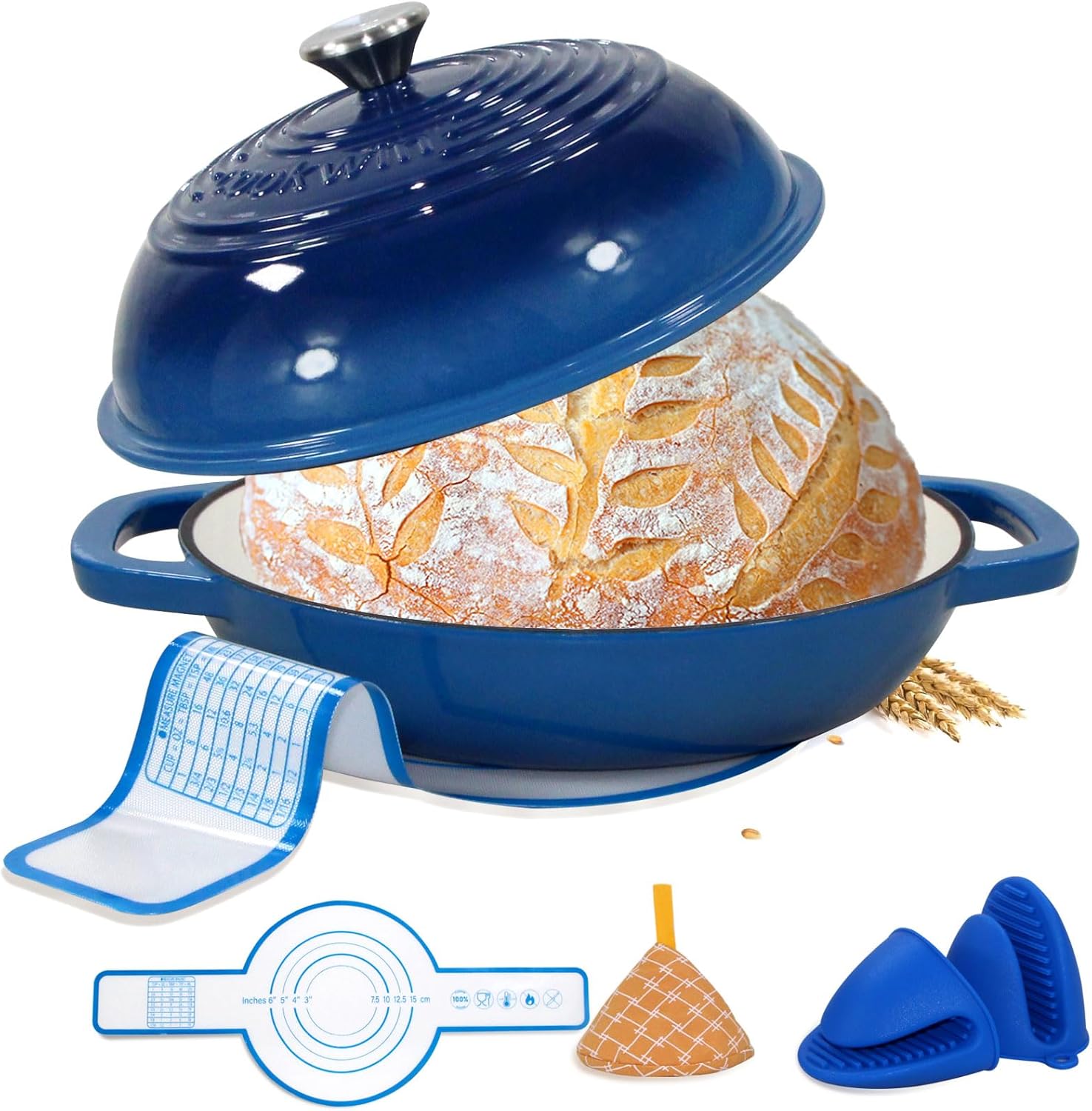 Enameled Cast Iron Bread Oven 6 Quart Dutch Oven for Bread Sourdough ...