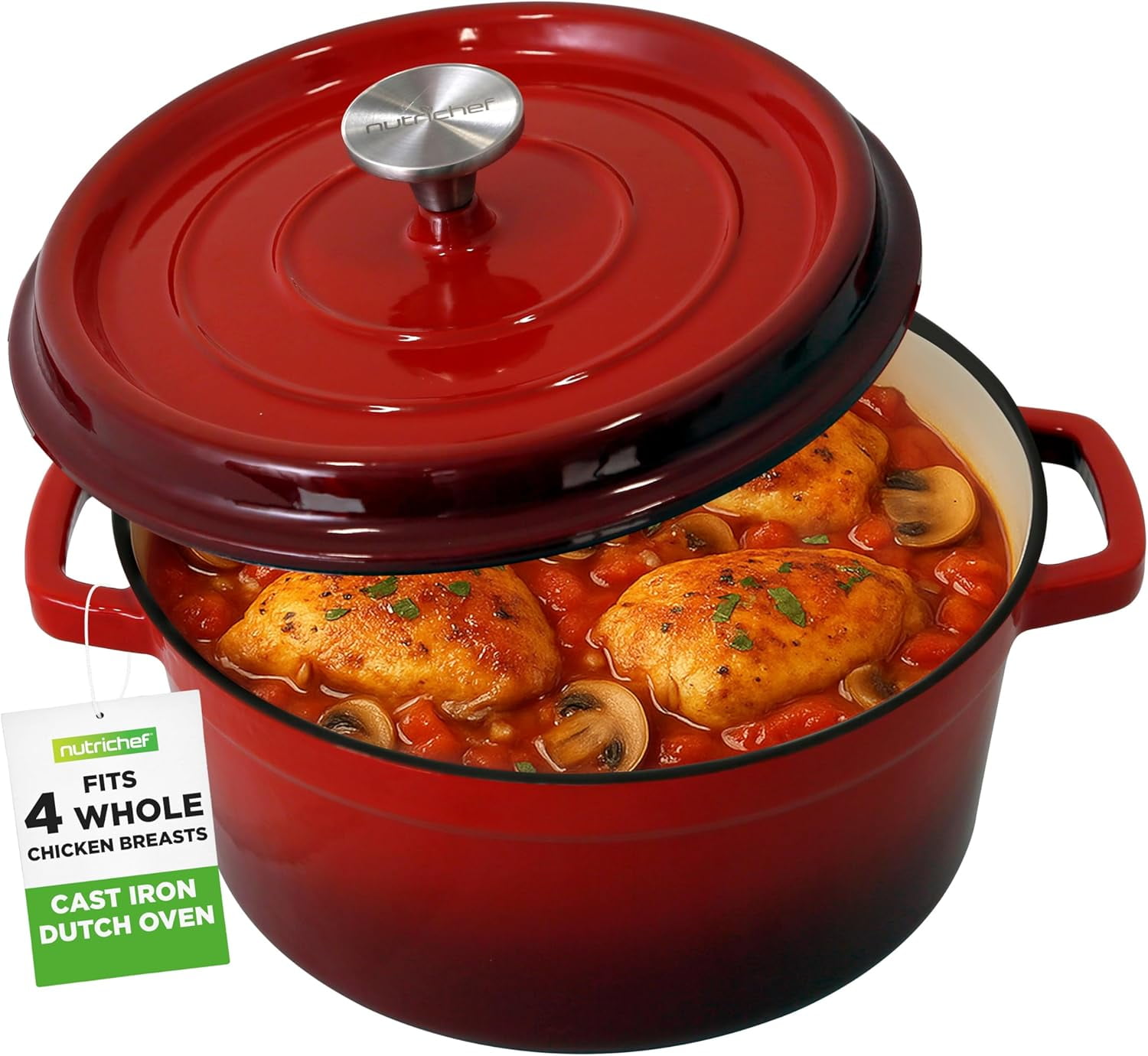 Enameled Cast Iron Dutch Oven - 5-Quart Kitchen Round Dutch Oven ...