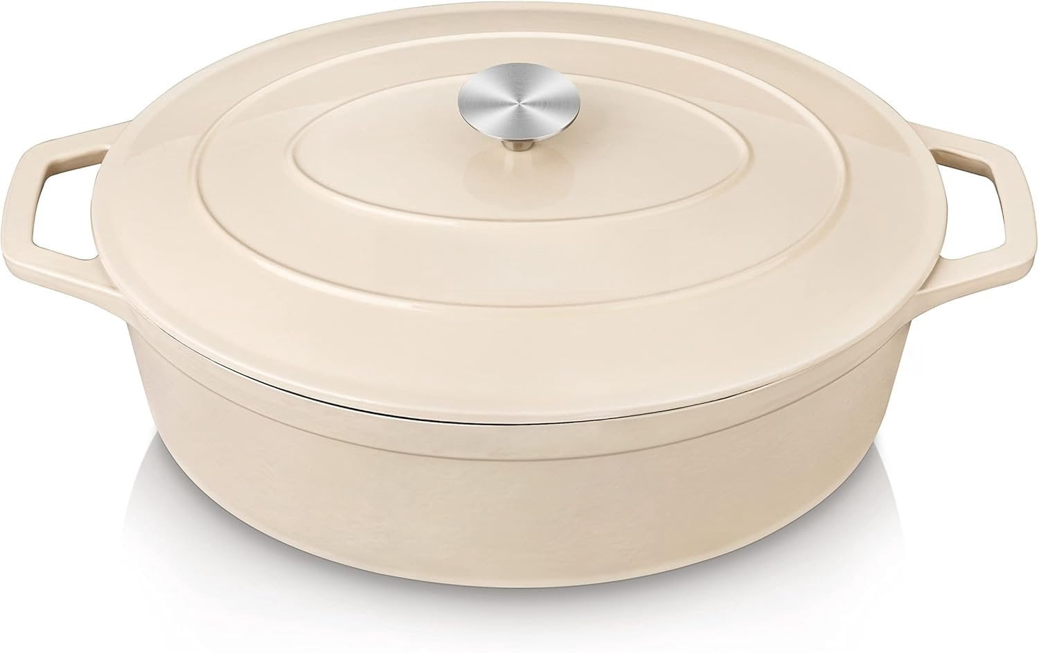Enameled Cast Iron Dutch Oven, 9.3 Quart Dutch Oven Pot with Lid, Oval ...