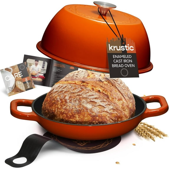 Enameled Cast Iron Dutch Oven for Bread Baking | 6 Quart Pot with Lid ...