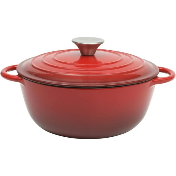 Enameled Cast Iron Dutch Oven Heart-Shaped Pot with Lid, Dual Handles ...