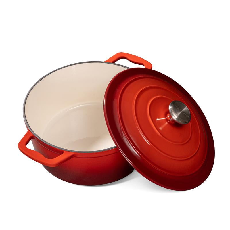 Enameled Cast Iron Dutch Oven Pot with Lid, 5QT, Casserole, Saucepan ...