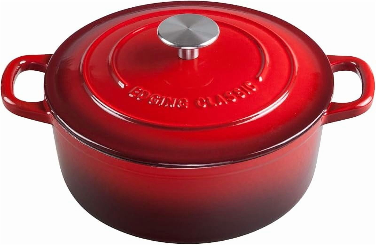 Enameled Cast Iron Dutch Oven Pot With Lid, 5.5 Quart, for Bread Baking ...