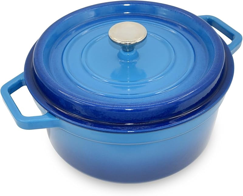 Enameled Cast Iron Dutch Oven Pot with Lid - 5 Quart Round Dutch Oven ...