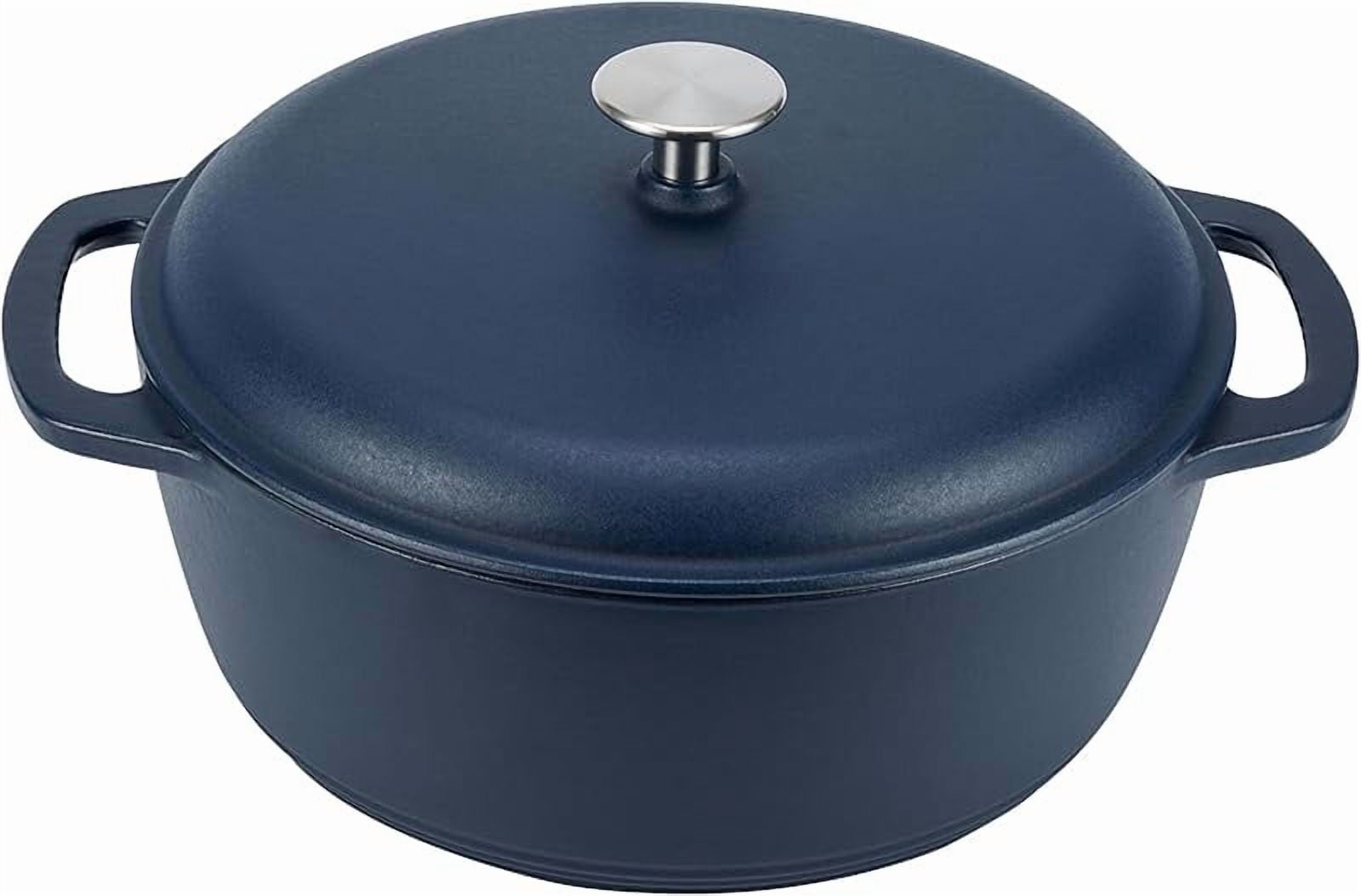 Enameled Cast Iron Dutch Oven Pot with Lid, Round, Dual Handles, Heavy ...