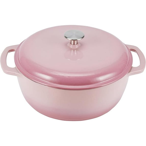 Enameled Cast Iron Dutch Oven Pot with Lid, Round, Dual Handles, Heavy ...