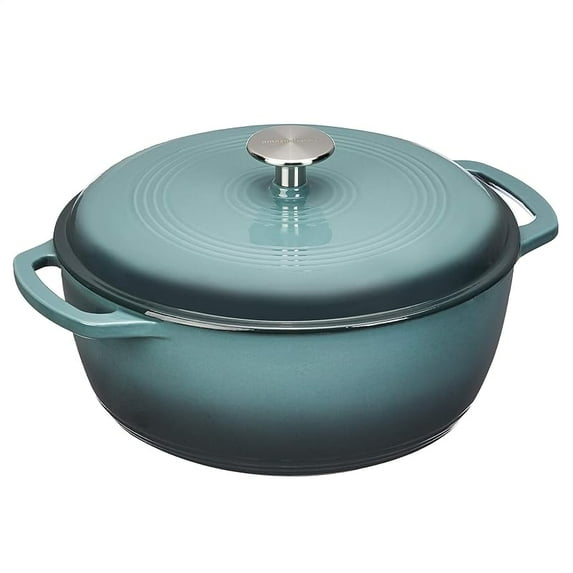 Enameled Cast Iron Dutch Oven Pot with Lid, Round, Dual Handles, Heavy ...