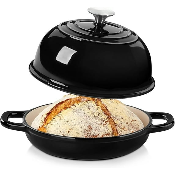 Enameled Cast Iron Dutch Oven for Bread Baking,5 QT Round Bread Oven ...