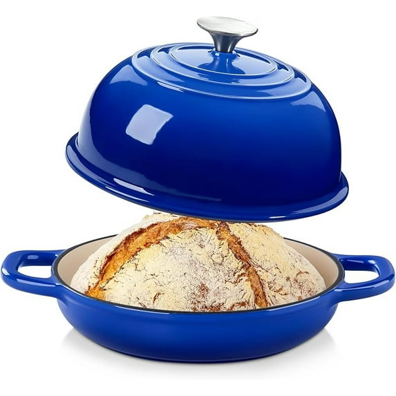Enameled Cast Iron Dutch Oven for Bread Baking,5 QT Round Bread Oven ...