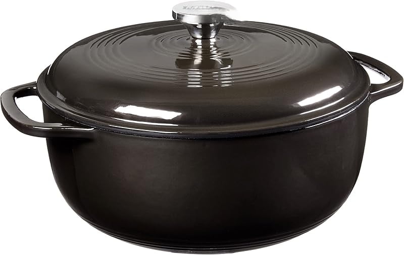 Enameled Cast Iron Dutch Oven with Lid – Dual Handles – on Stovetop ...