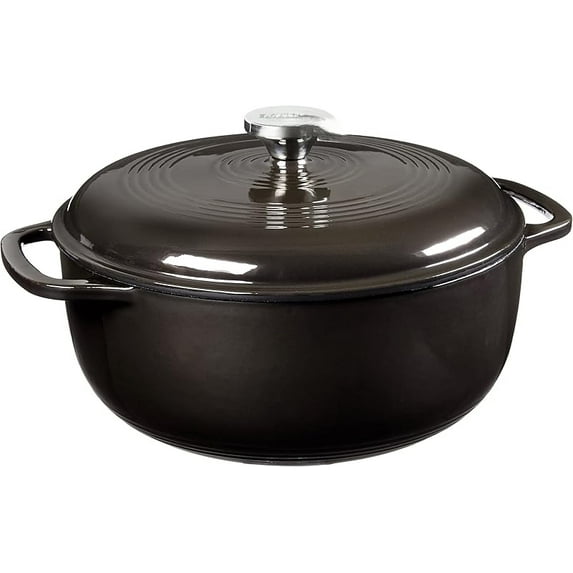 Enameled Cast Iron Dutch Oven with Lid – Dual Handles – on Stovetop ...