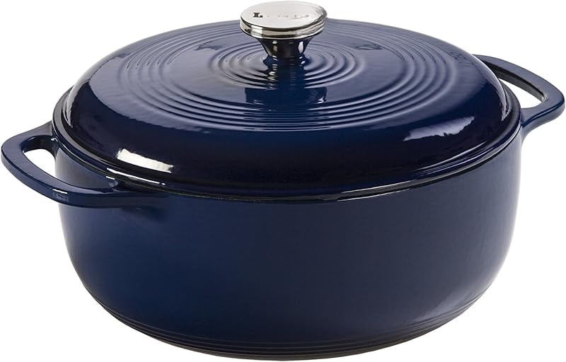 Enameled Cast Iron Dutch Oven with Lid – Dual Handles – on Stovetop ...