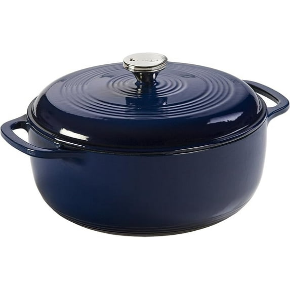 Enameled Cast Iron Dutch Oven with Lid – Dual Handles – on Stovetop ...