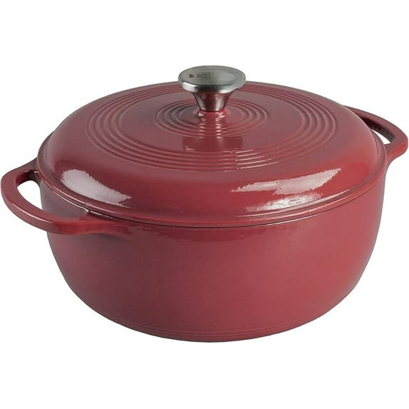 Enameled Cast Iron Dutch Oven with Lid – Dual Handles – on Stovetop ...