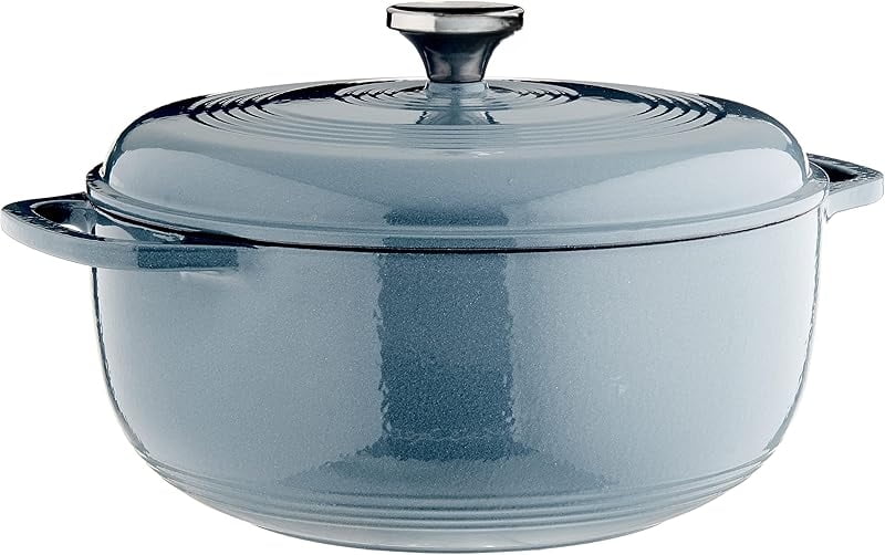 Enameled Cast Iron Dutch Oven with Lid – Dual Handles – on Stovetop ...