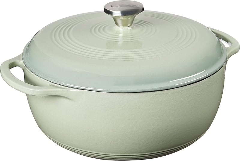 Enameled Cast Iron Dutch Oven with Lid – Dual Handles – on Stovetop ...