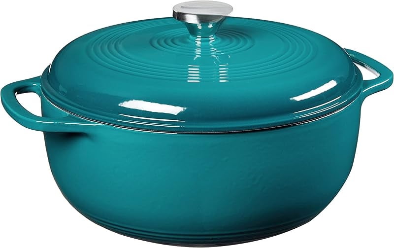 Enameled Cast Iron Dutch Oven with Lid – Dual Handles – on Stovetop ...