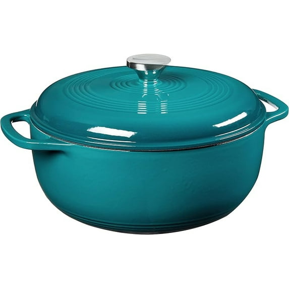 Enameled Cast Iron Dutch Oven with Lid – Dual Handles – on Stovetop ...